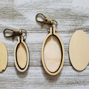 Set 10x Mini Wooden Keychain Embroidery Hoops, Hoop for Cross Stitch ...
