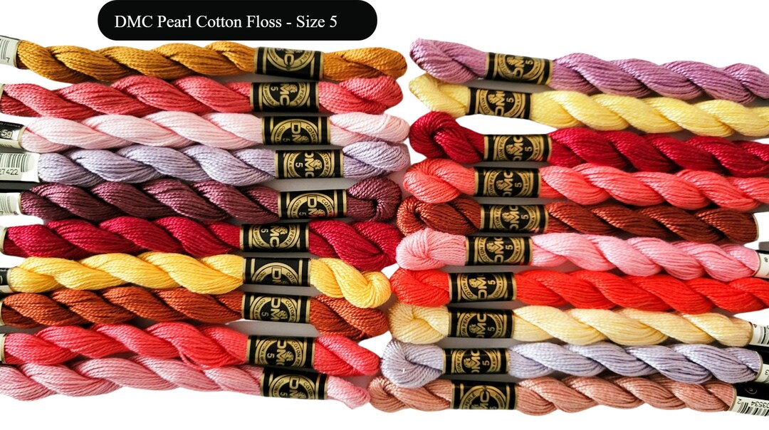 Size 5 DMC Pearl Cotton Thread Art. 115 Pink, Red, Purple and Yellow ...