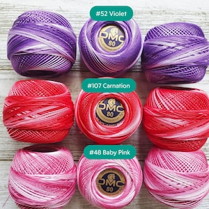 Size 80 DMC Brilliant Tatting Thread 100yds (art. 19), DMC Thread ...