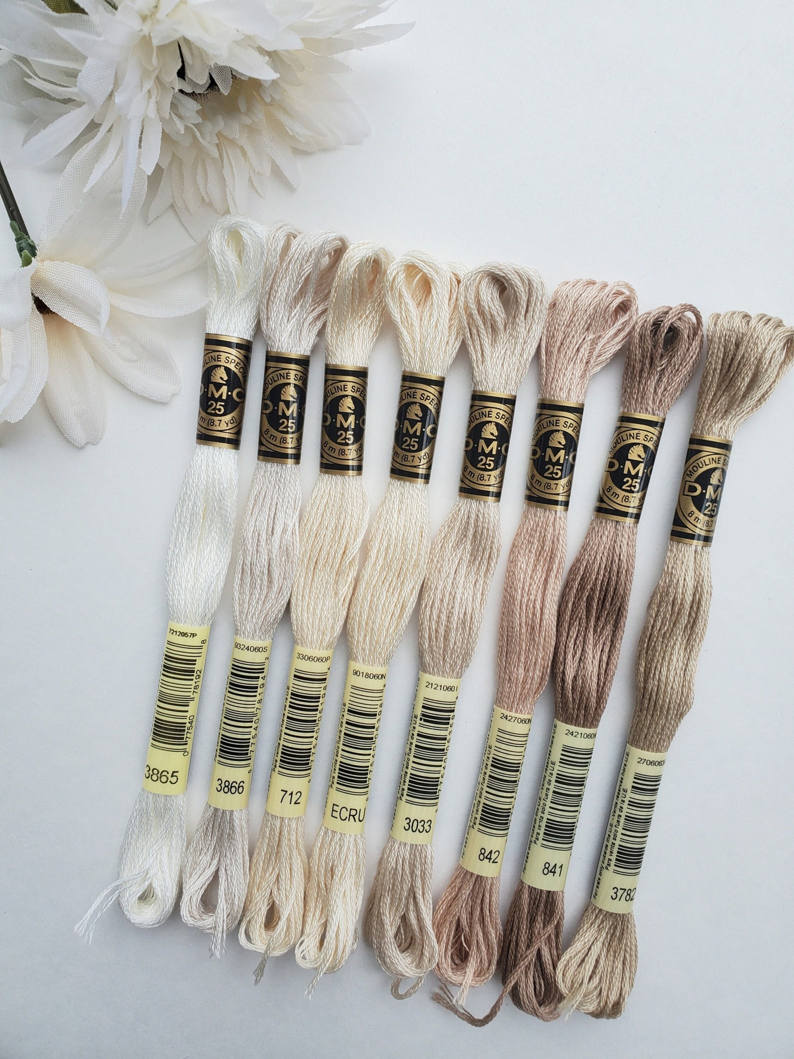 8x Brown/cream DMC Flosses Dmc Threads DMC Kit Dmc Set of - Etsy