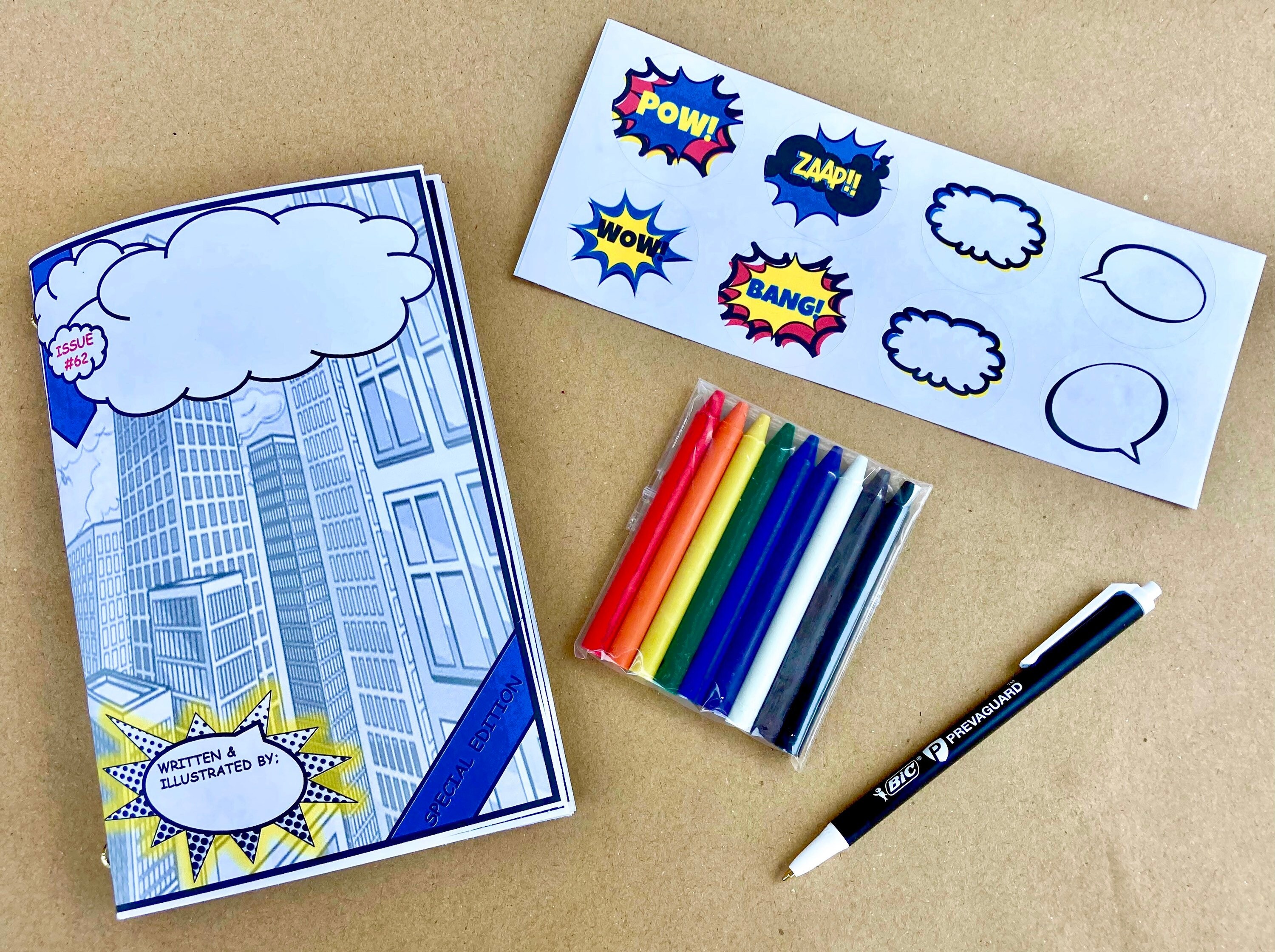 Blank Comic Book, Sensory Kit for Kids, Superhero Party Favor ...