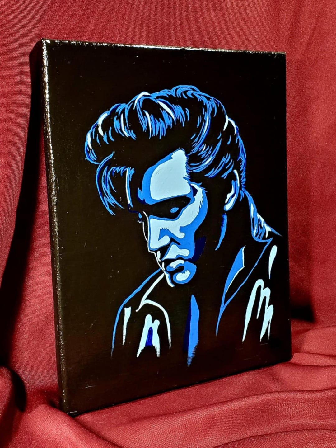 Original Painting of Elvis Presley on Canvas "blue Mood" - Etsy
