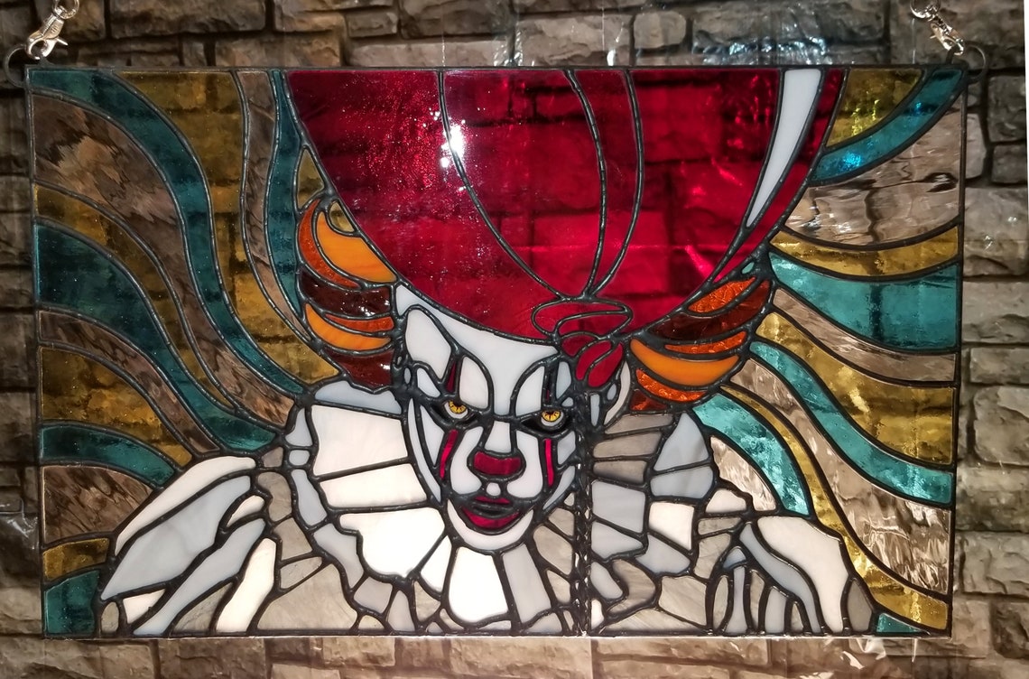 It pennywise Stained Glass Art - Etsy