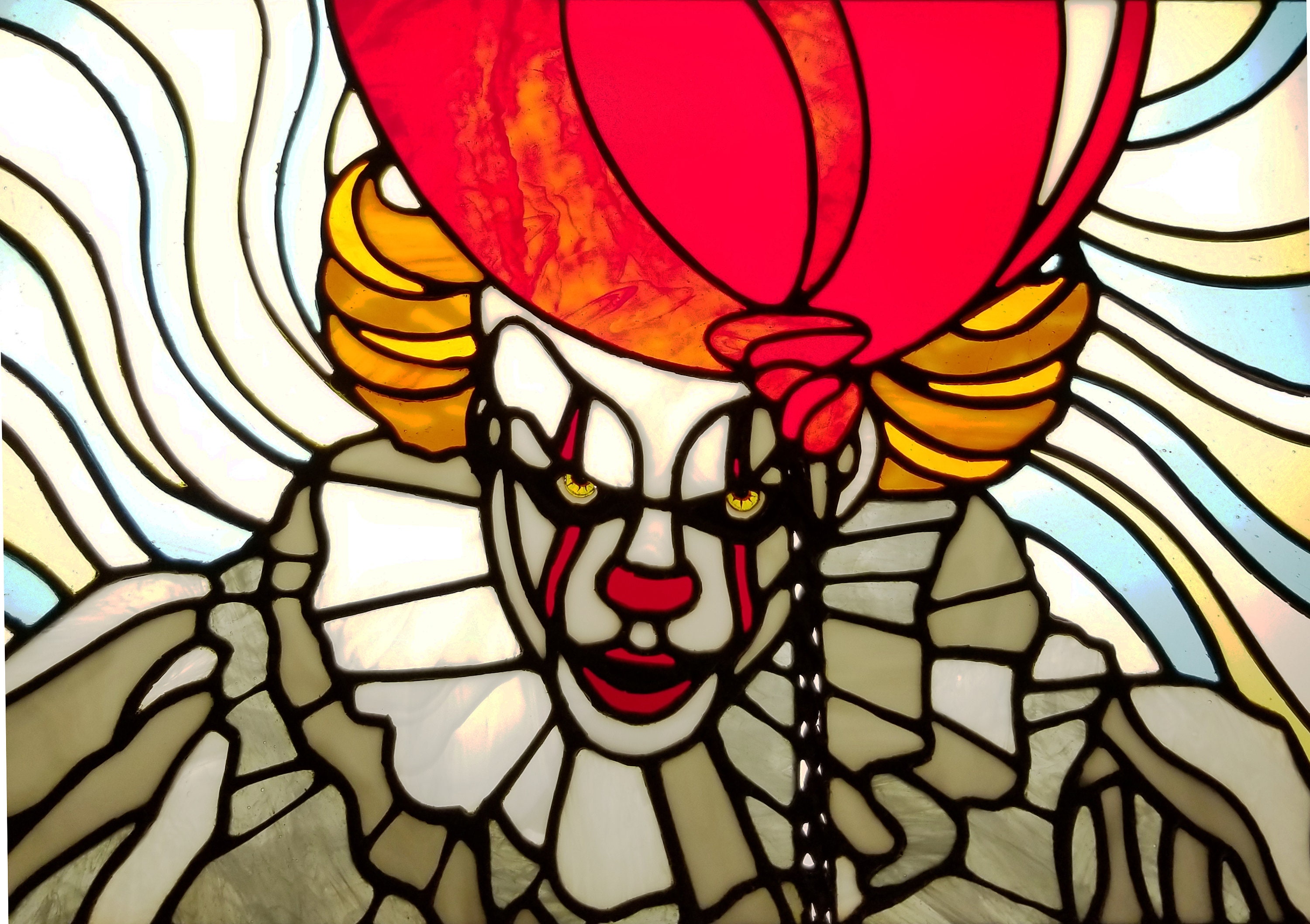 It pennywise Stained Glass Art - Etsy