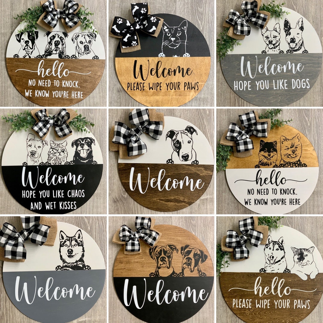 Personalized Pet Door Hanger From Photo/ Pet Welcome Sign/ Dog Door ...
