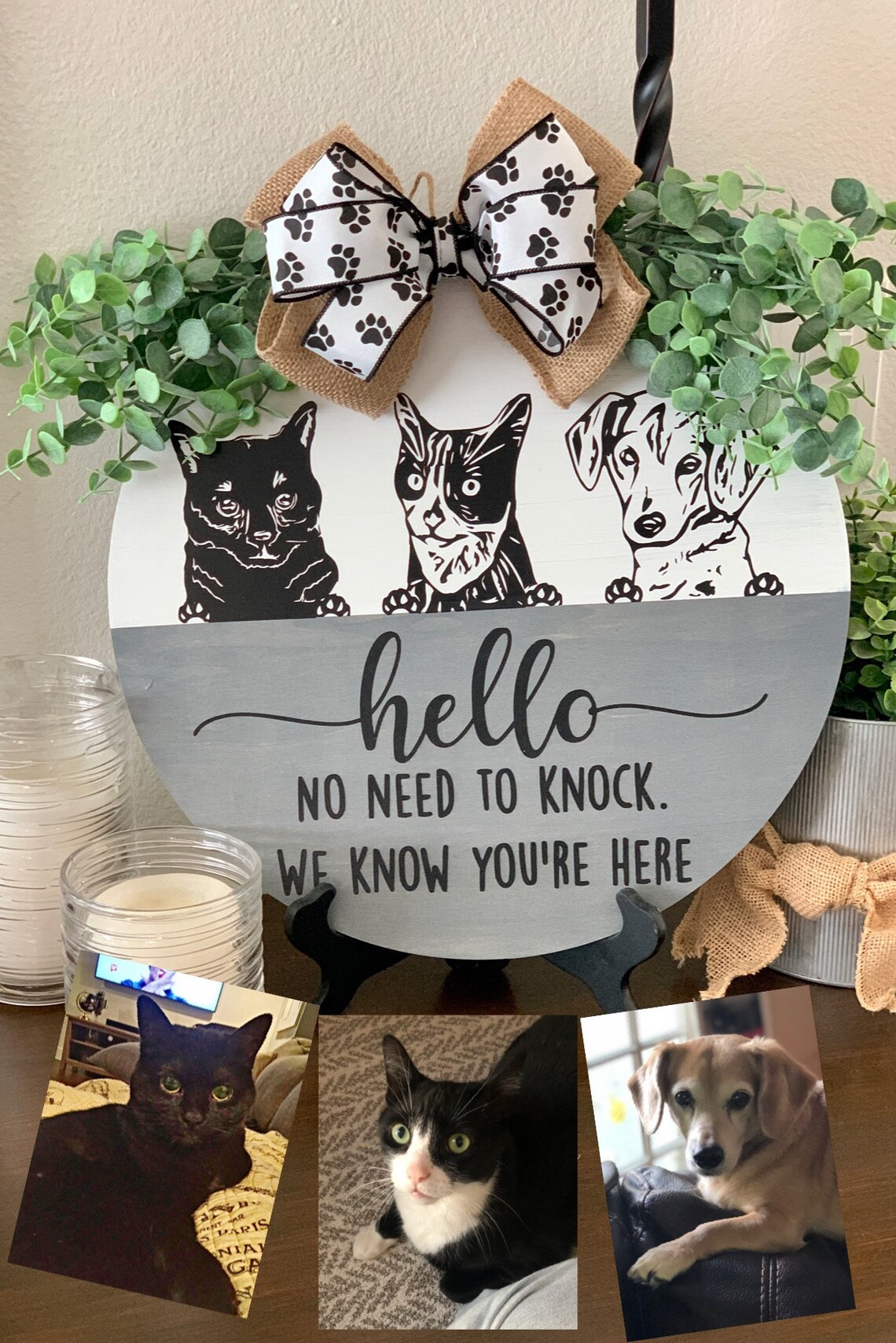 Personalized Pet Door Hanger From Photo/ Pet Welcome Sign/ Dog - Etsy