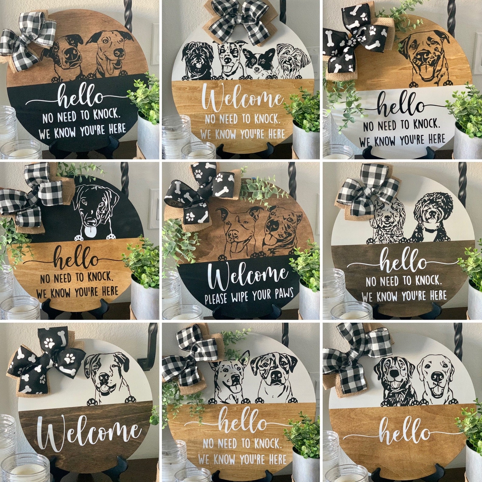 Fall Wooden Round Door Hanger Wreath Everyday Door Hanger - Etsy