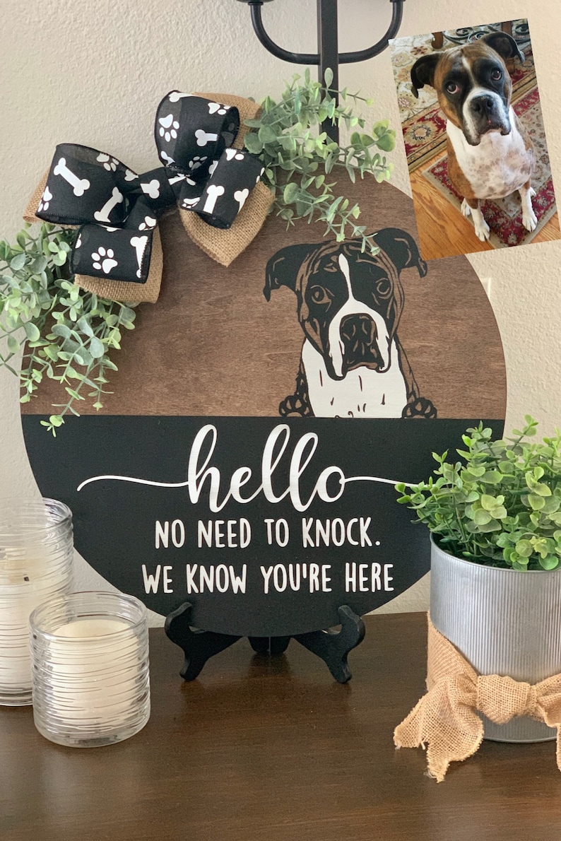 Dog Welcome Sign Dog Door Hanger Personalized Welcome Sign - Etsy