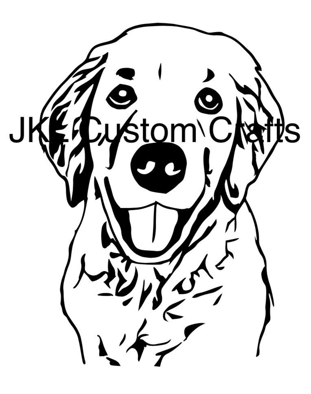 Golden Retriever SVG/ Long Hair Golden SVG/ Smiling Dog SVG/ Golden ...