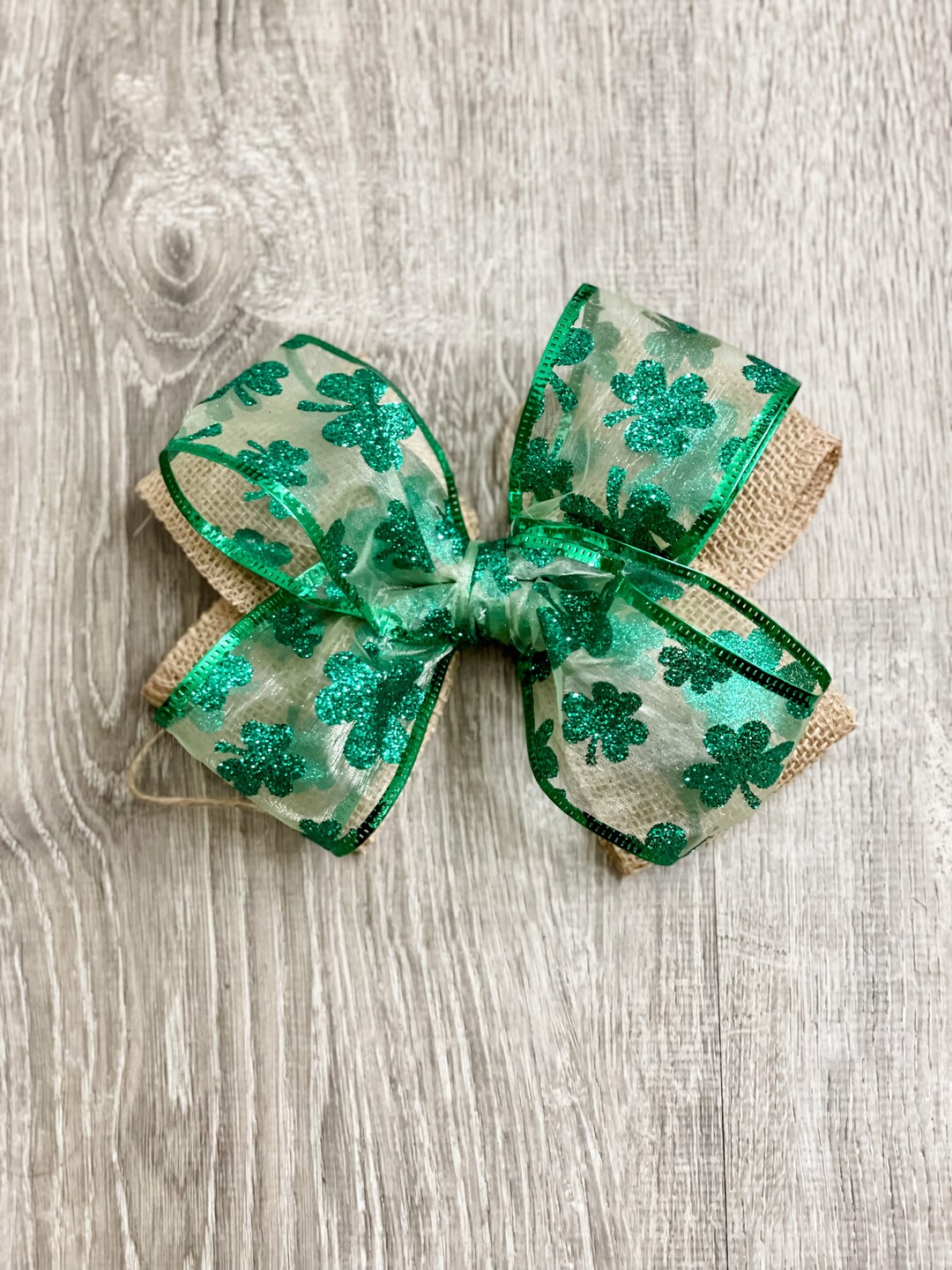 Glitter St. Patrick's Day Shamrock Bow/ Shamrock Mantel Bow/ St ...