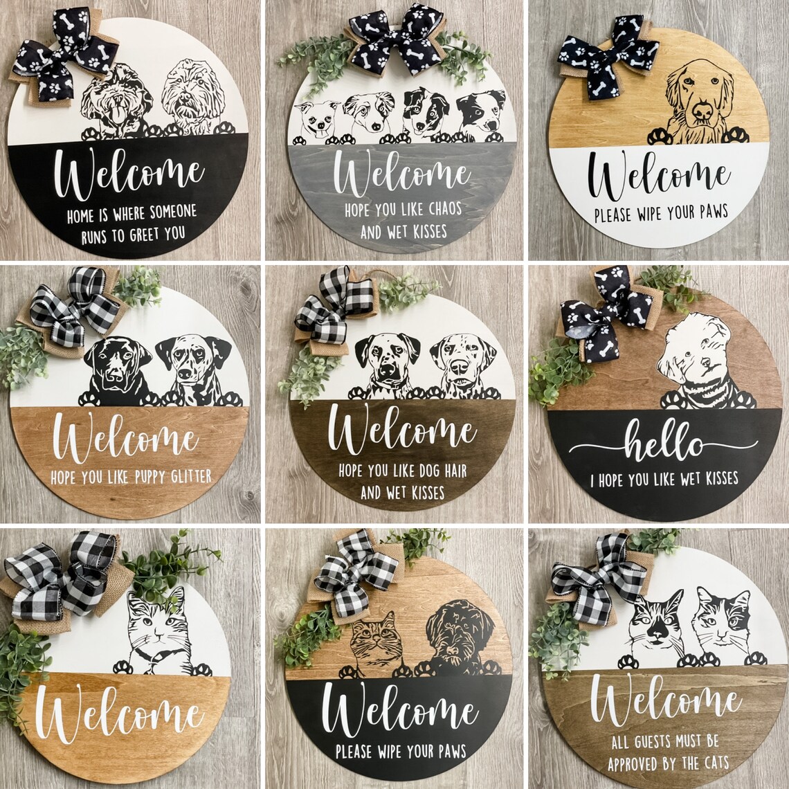 Pet Welcome Sign Pet Welcome Door Hanger Pet Portrait - Etsy