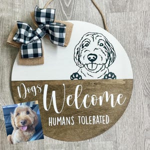 Pet Welcome Sign/ Dog Welcome Sign/ Pet Portrait Door Sign ...