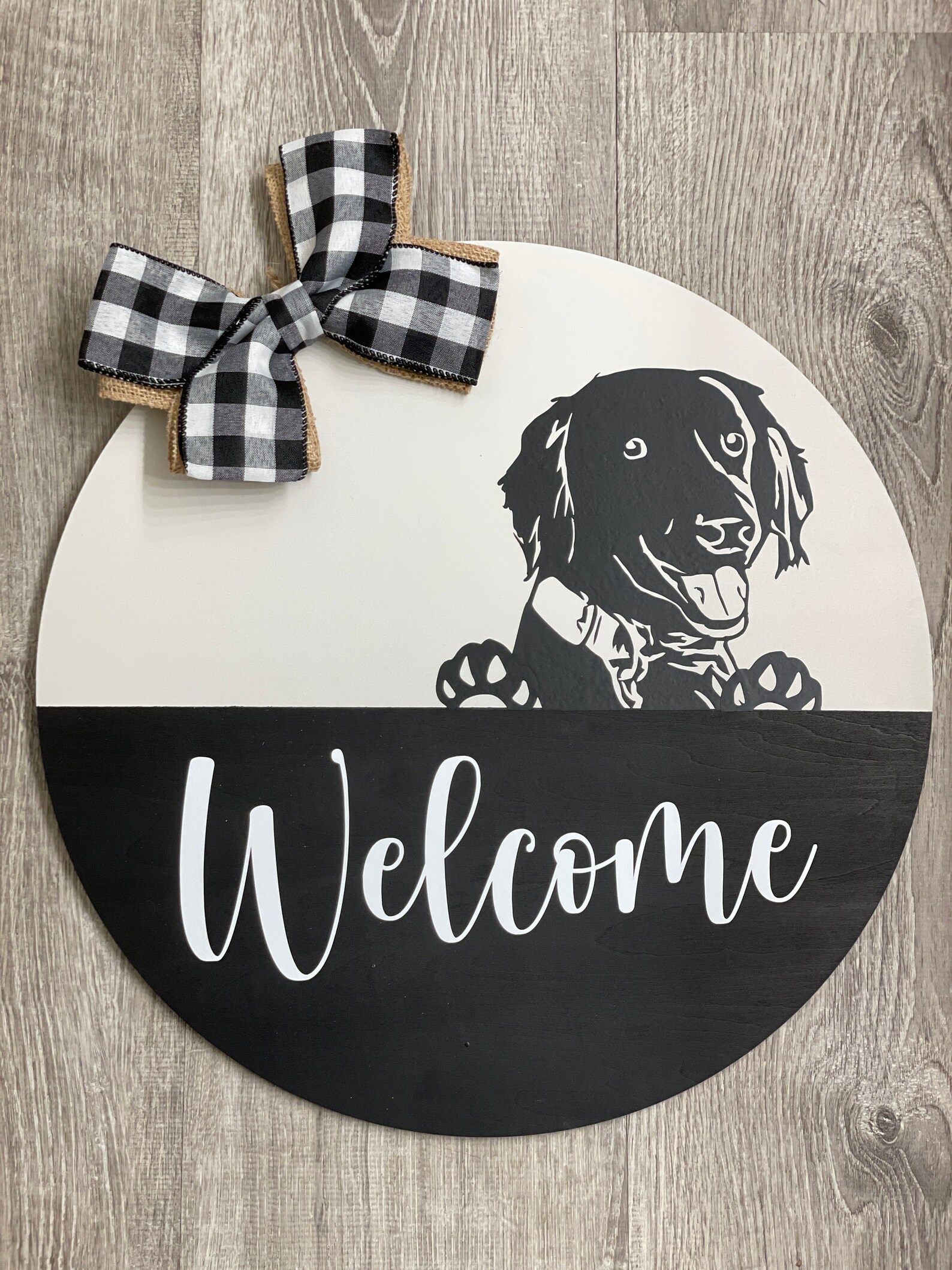 Pet Welcome Sign Pet Door Hanger Dog Portrait Wreath - Etsy