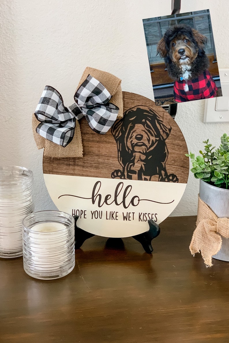 Personalized Pet Portrait Welcome Sign Dog Portrait Door - Etsy