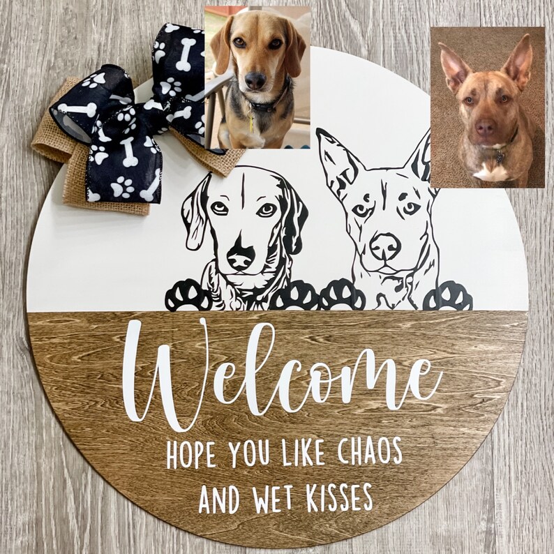 Pet Welcome Sign Pet Welcome Door Hanger Pet Portrait - Etsy