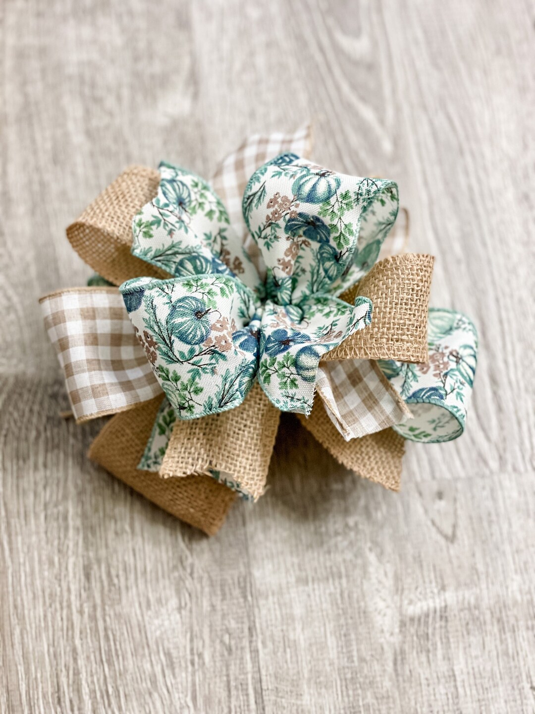 Fall Burlap Pumpkin Bow for Wreath, Vintage Farmhouse Halloween Bow for ...