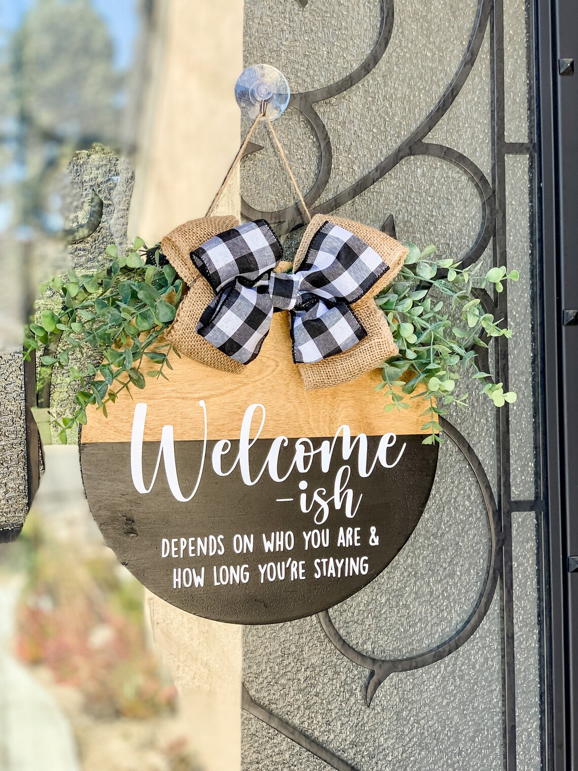 Welcome-ish Front Door Sign, Farmhouse Front Door Hanger, Welcome Door ...