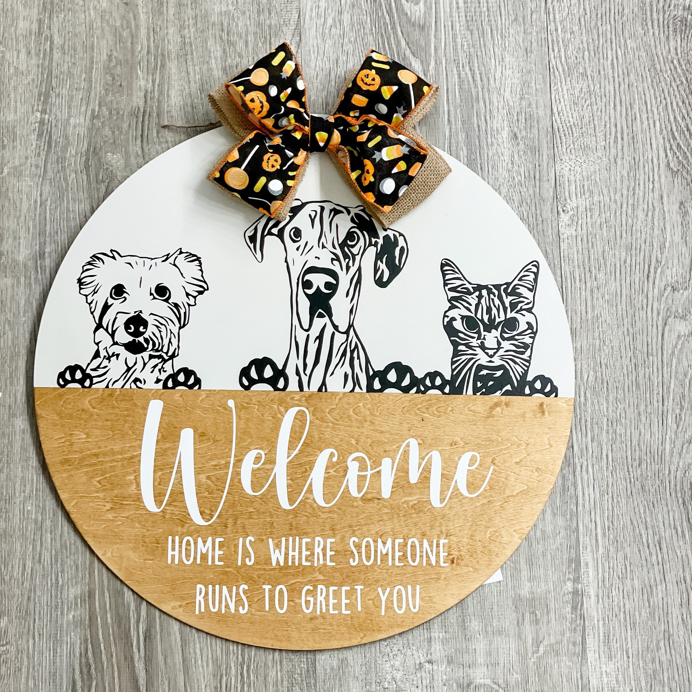 Fall Dog Wreath, Fall Decor, Autumn Door Hanger, Front Door Wreath ...
