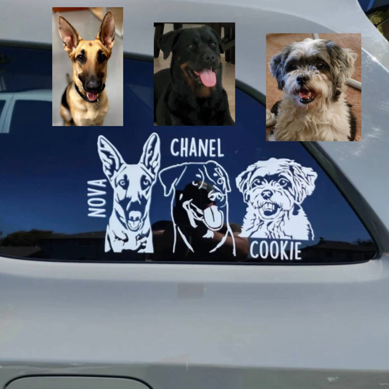 Custom Pet Portrait Decal Dog Decal Dog Car Decal Cat - Etsy