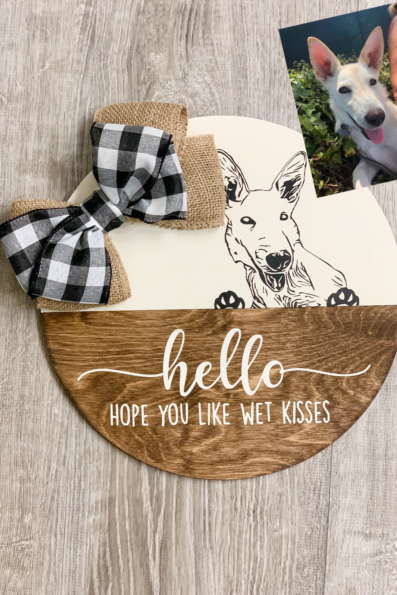 Personalized Pet Door Hanger From Photo/ Pet Welcome Sign/ Dog Door ...