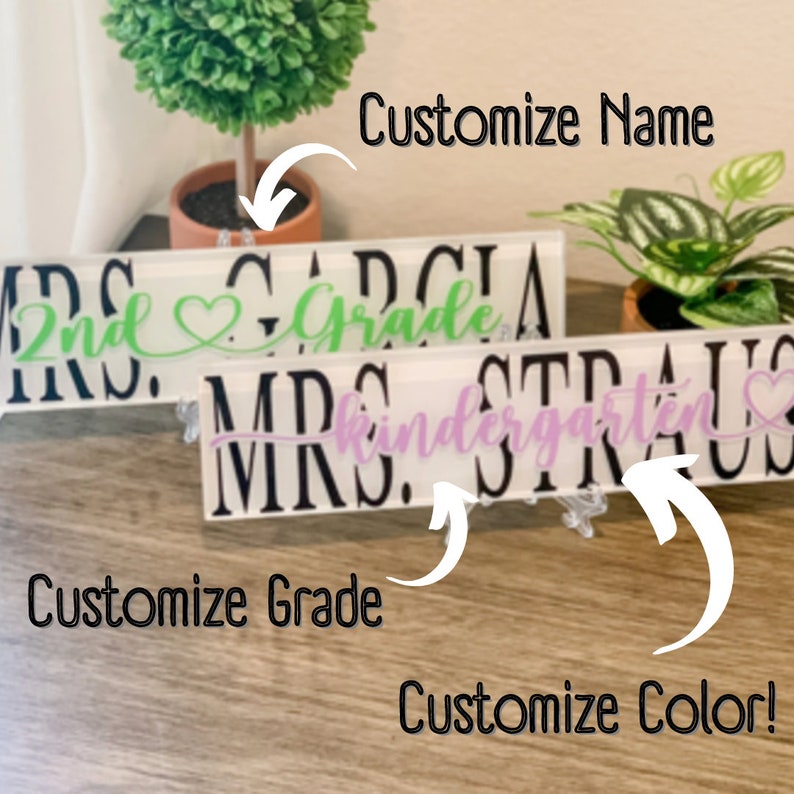 Teacher Desktop Name Plate/ Teacher Desk Name Personalized/ - Etsy