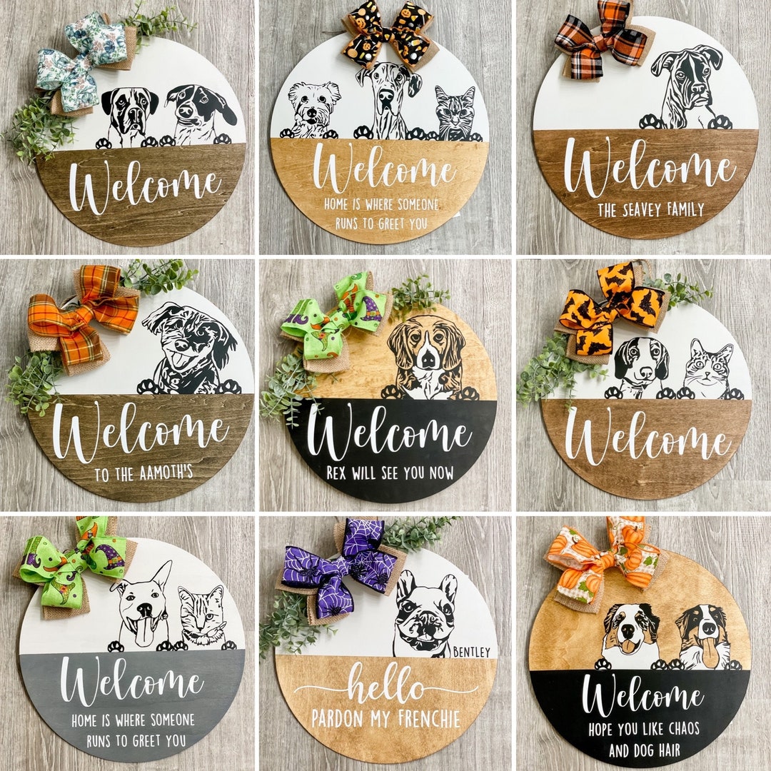 Fall Dog Wreath, Fall Decor, Autumn Door Hanger, Front Door Wreath ...