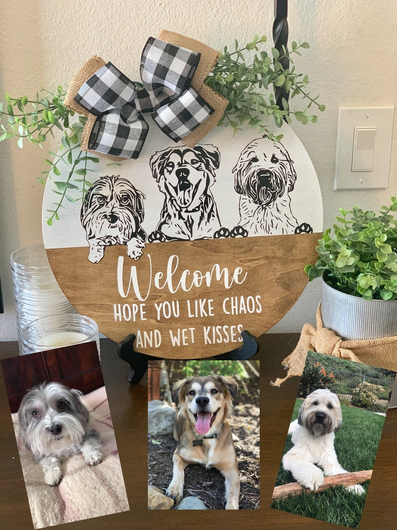 Dog Welcome Sign Dog Door Hanger Personalized Welcome Sign - Etsy