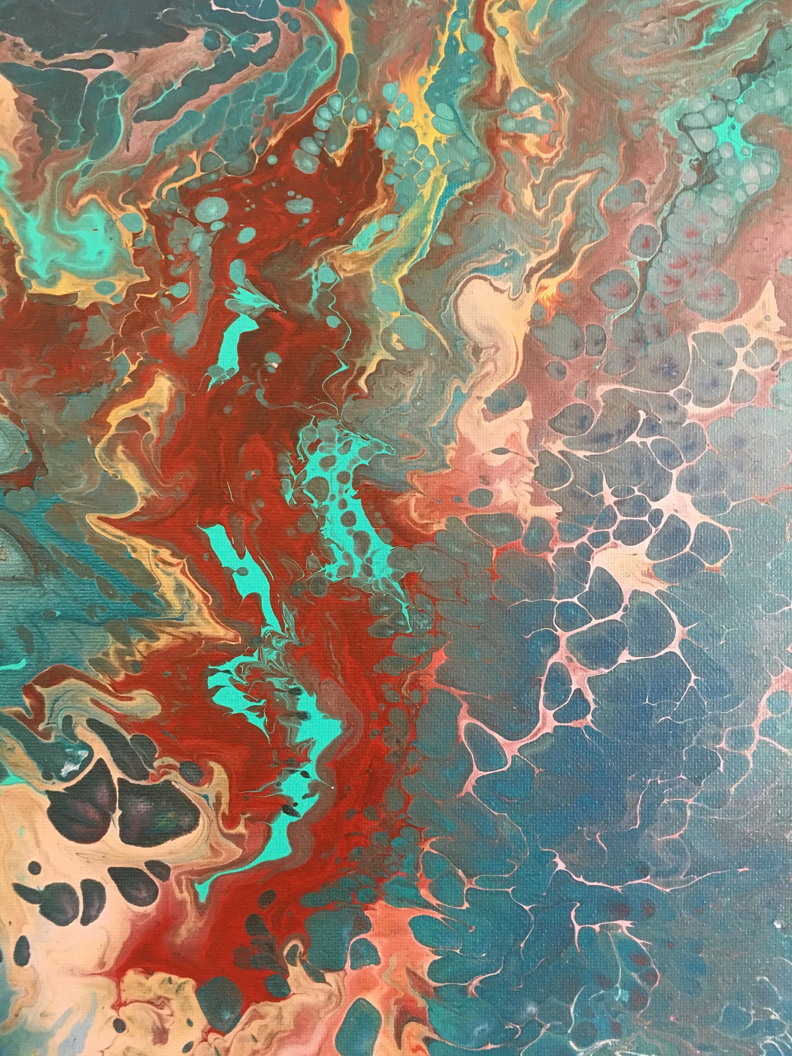 Acrylic Abstract Pour Fluid Painting "rose Dust" by E. Bolyard ...