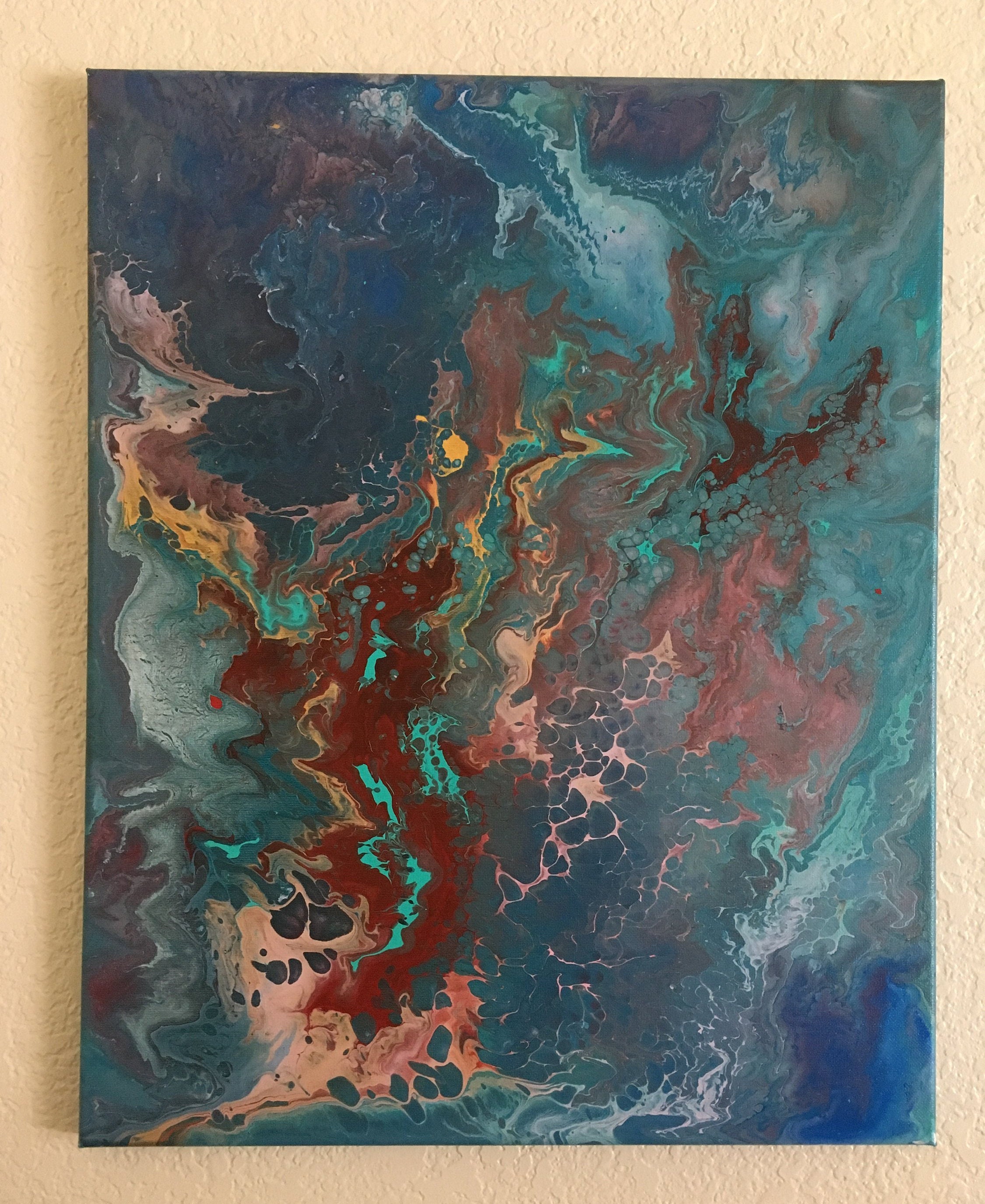 Acrylic Abstract Pour Fluid Painting "rose Dust" by E. Bolyard ...