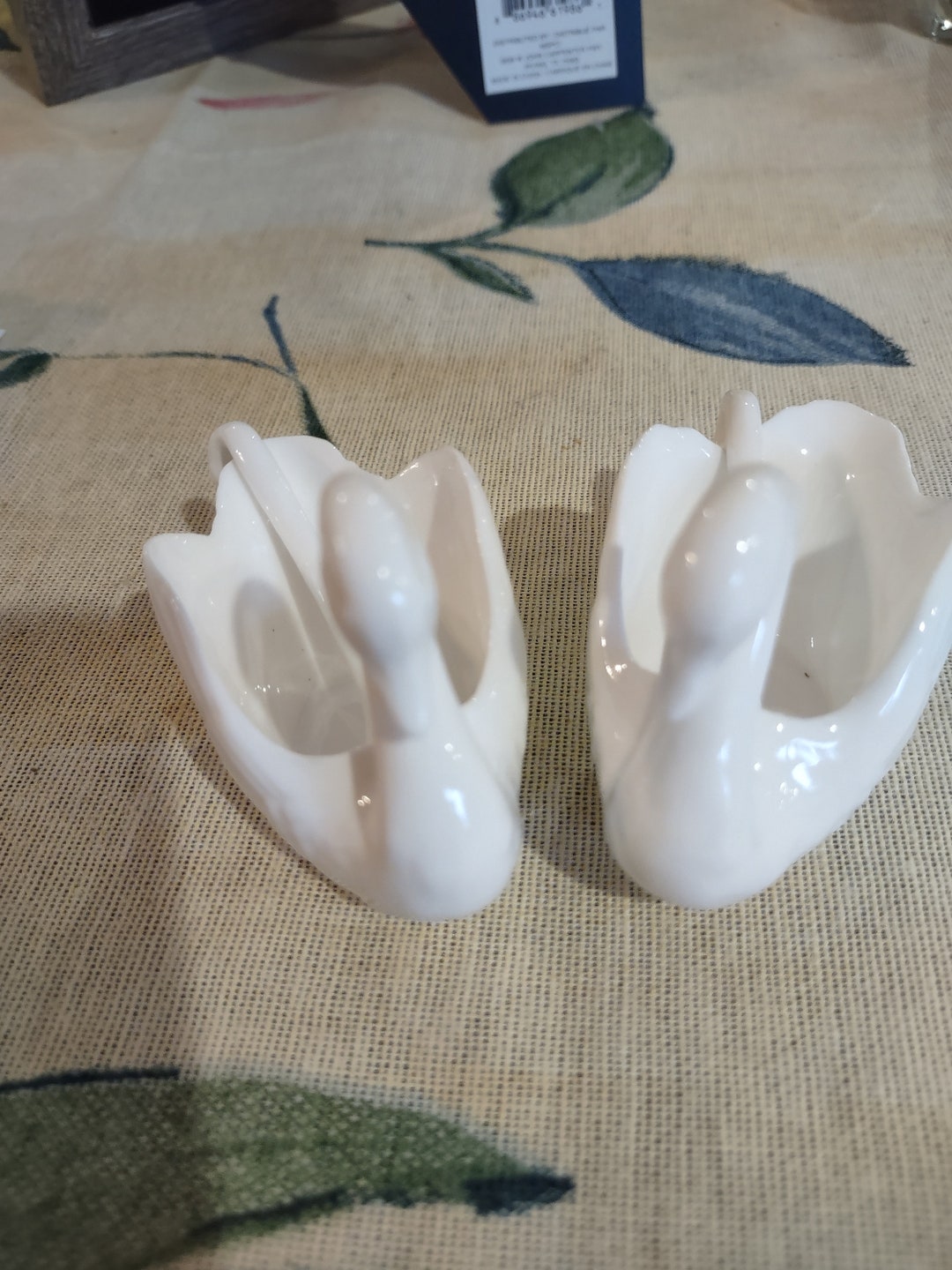 Swan Salt Wells Bone China 2 Piece Set With Spoons - Etsy