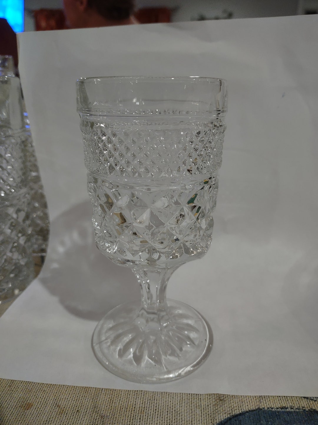 Wexford Crystal Large Water Goblets 4 Piece Set Vintage Anchor Hocking ...