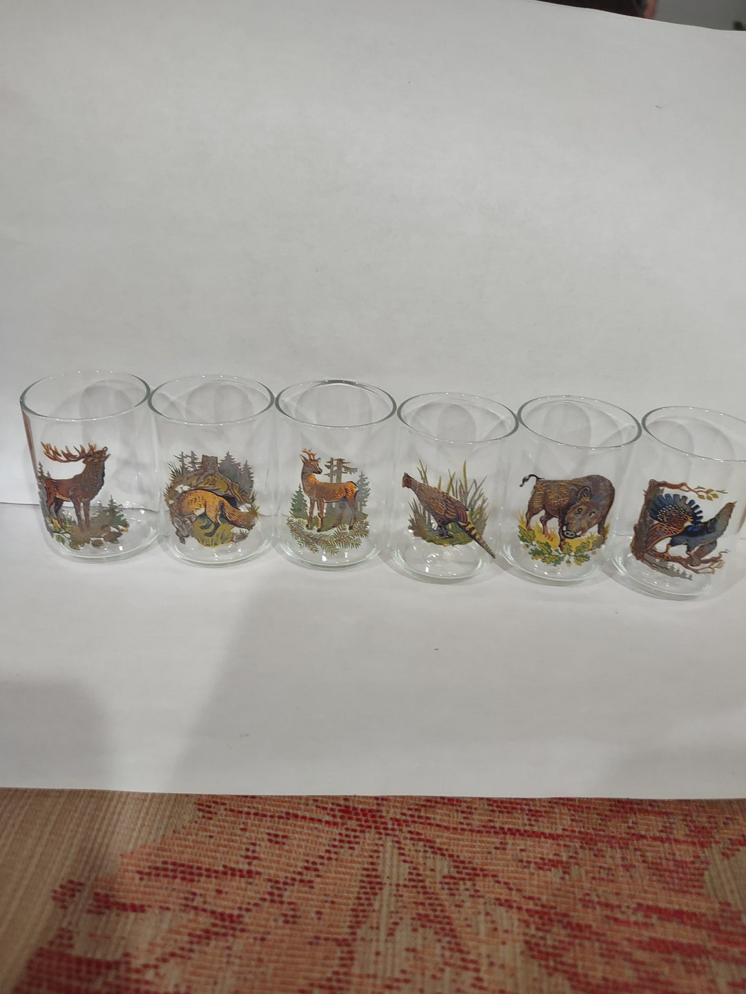 Woodland Animal Shot Glasses, Vintage, E. B Glass Co. 12 PC Set - Etsy