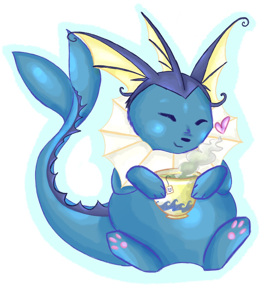 Cozy Vaporeon Sticker 35 Vinyl Pokemon Decal Shiny Etsy