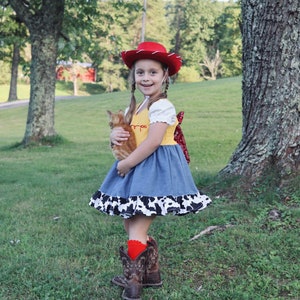 Girls Jessie Costume, Jessie Dress, Toy Story Dress, Cow Girl Dress ...