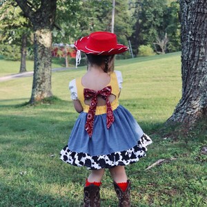 Girls Jessie Costume, Jessie Dress, Toy Story Dress, Cow Girl Dress ...