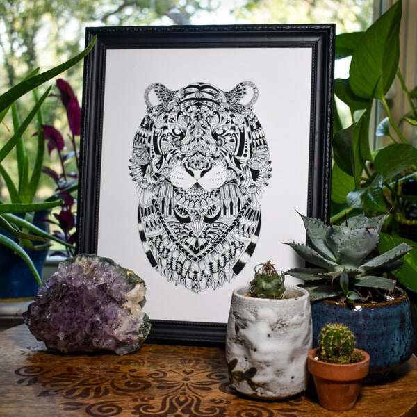 Tiger Zentangle - Etsy