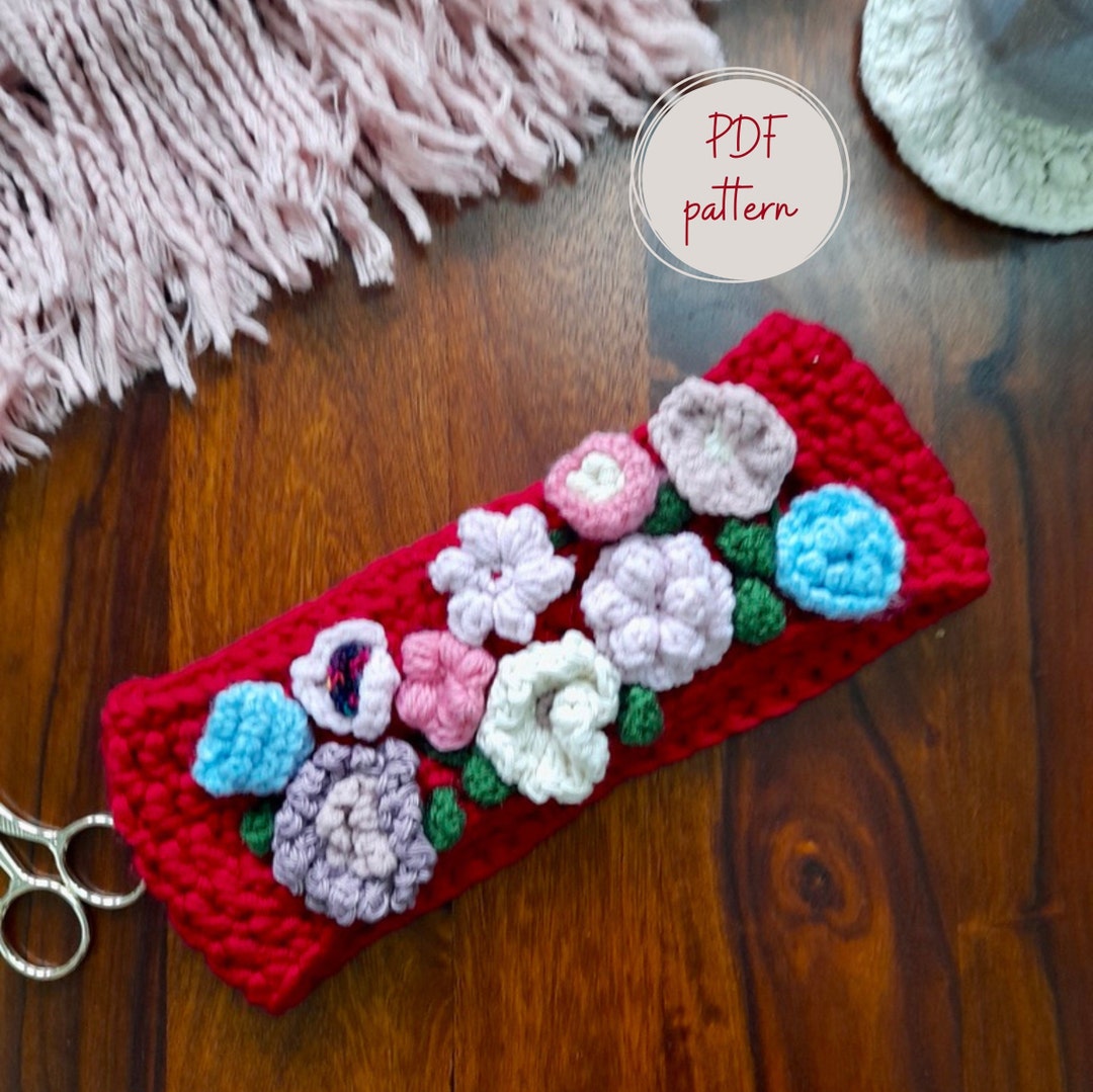 Crochet PATTERN Trellis Garden Crochet Headband Pattern Flower, Head ...