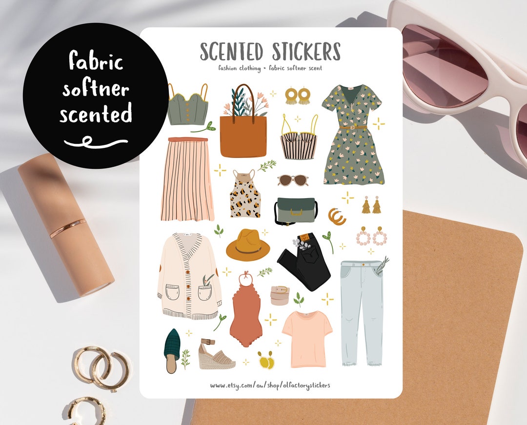 Clothing Stickers Fashion Stickers Cute Outfit Scented - Etsy