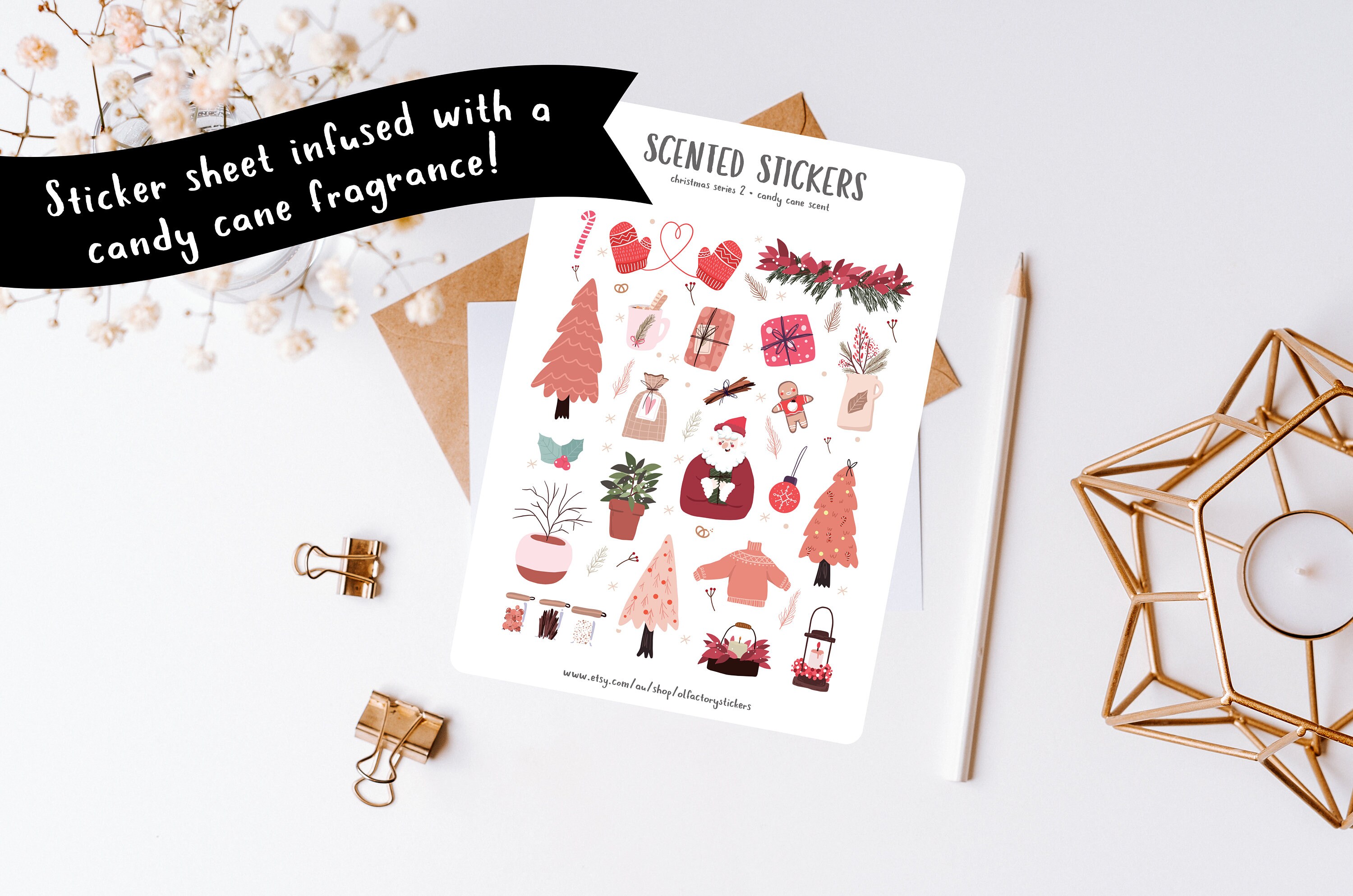Hygge Christmas Stickers Cute Scandi Stickers Holiday | Etsy