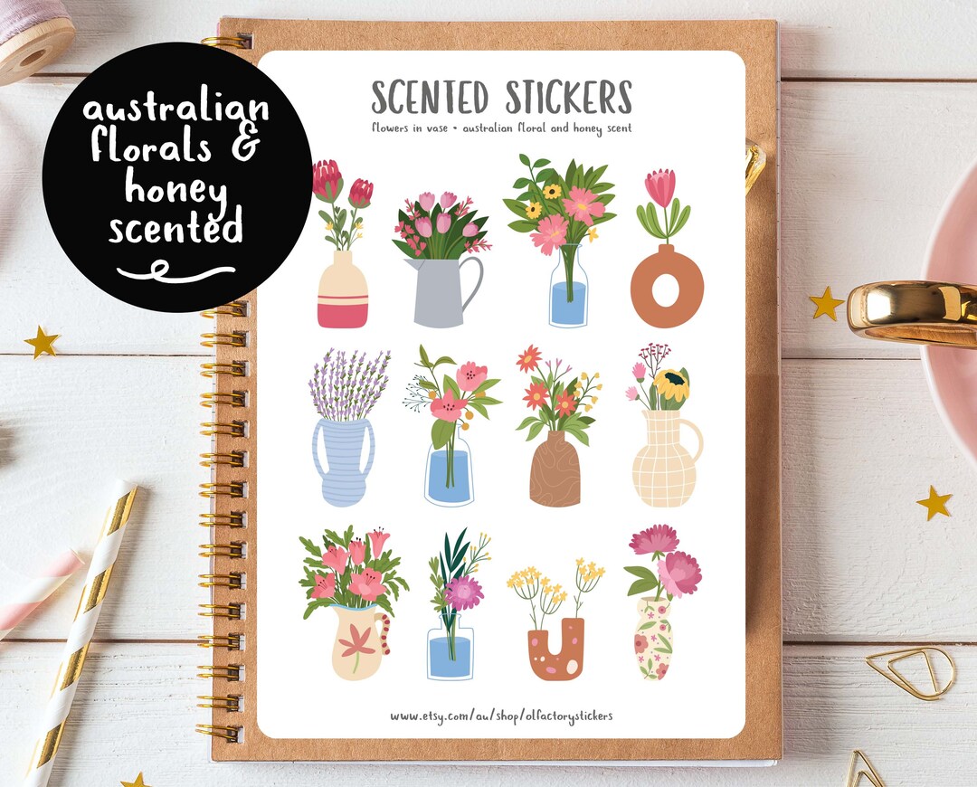 Floral Planner Stickers, Flowers Stickers, Scented Australian Floral ...
