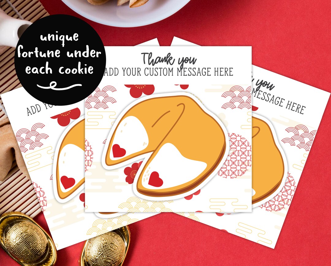 Fortune Cookie Sticker Party Favors: Custom Message Gift - Etsy