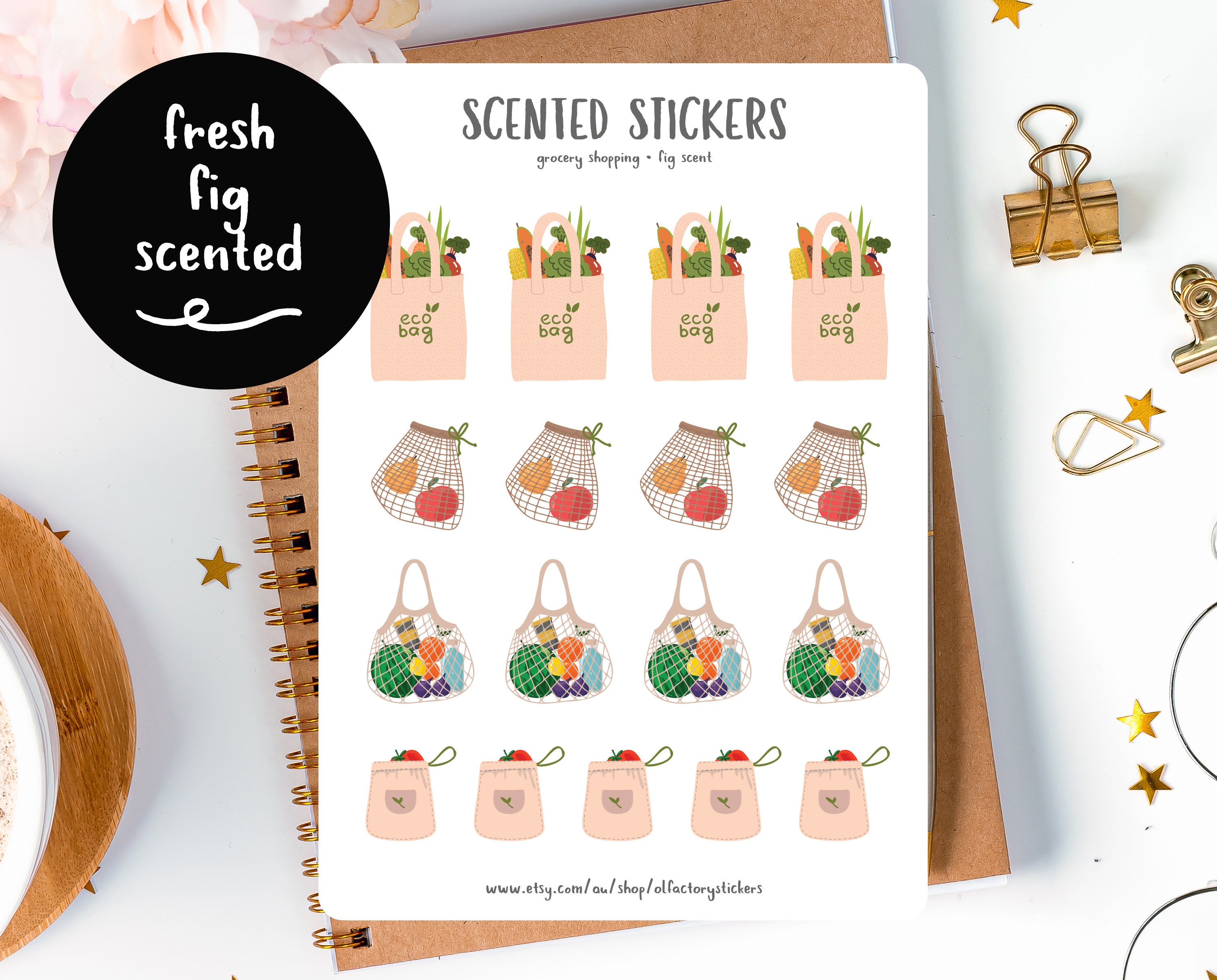 Grocery Shopping Planner Stickers Scented Stickers Fragrant - Etsy