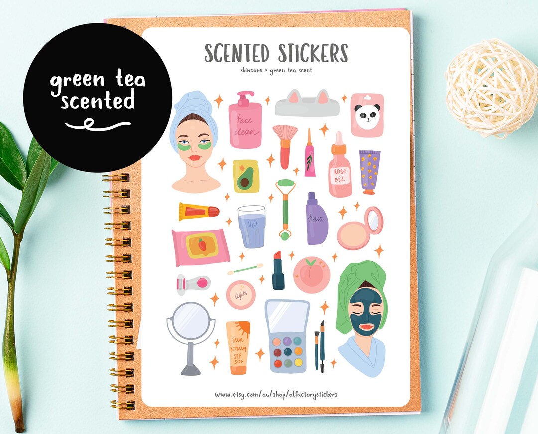 Skincare Stickers, Beauty Stickers, Scented Green Tea Stickers, Kiss ...