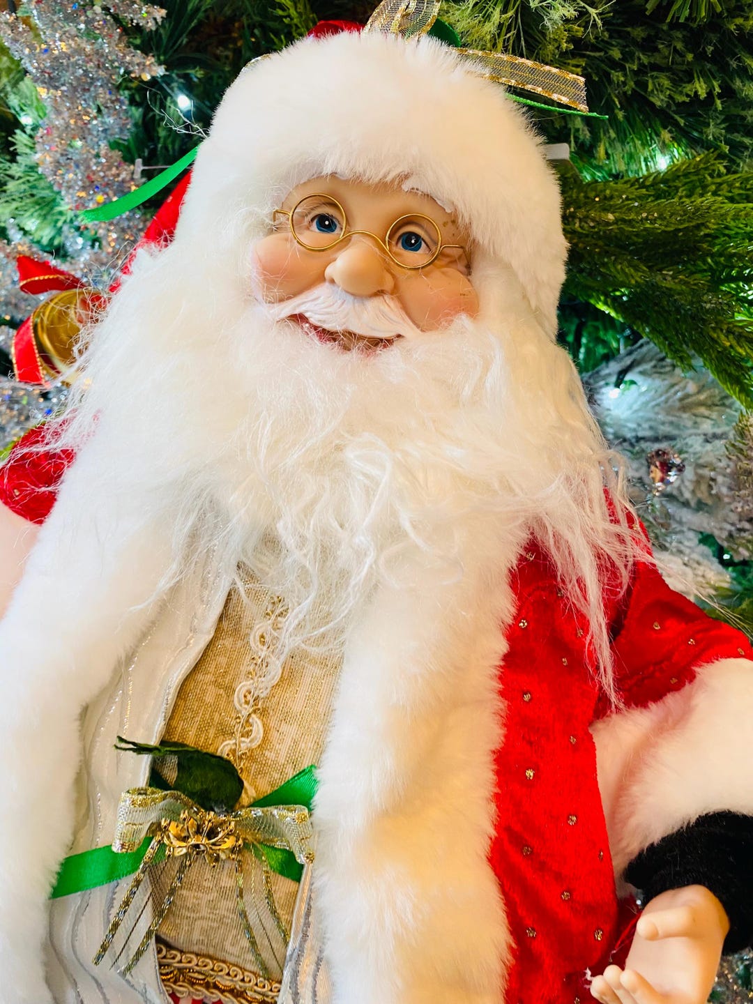 Christmas Delux Santa Posable Arms , Height 45cm Perfect Wreath ...