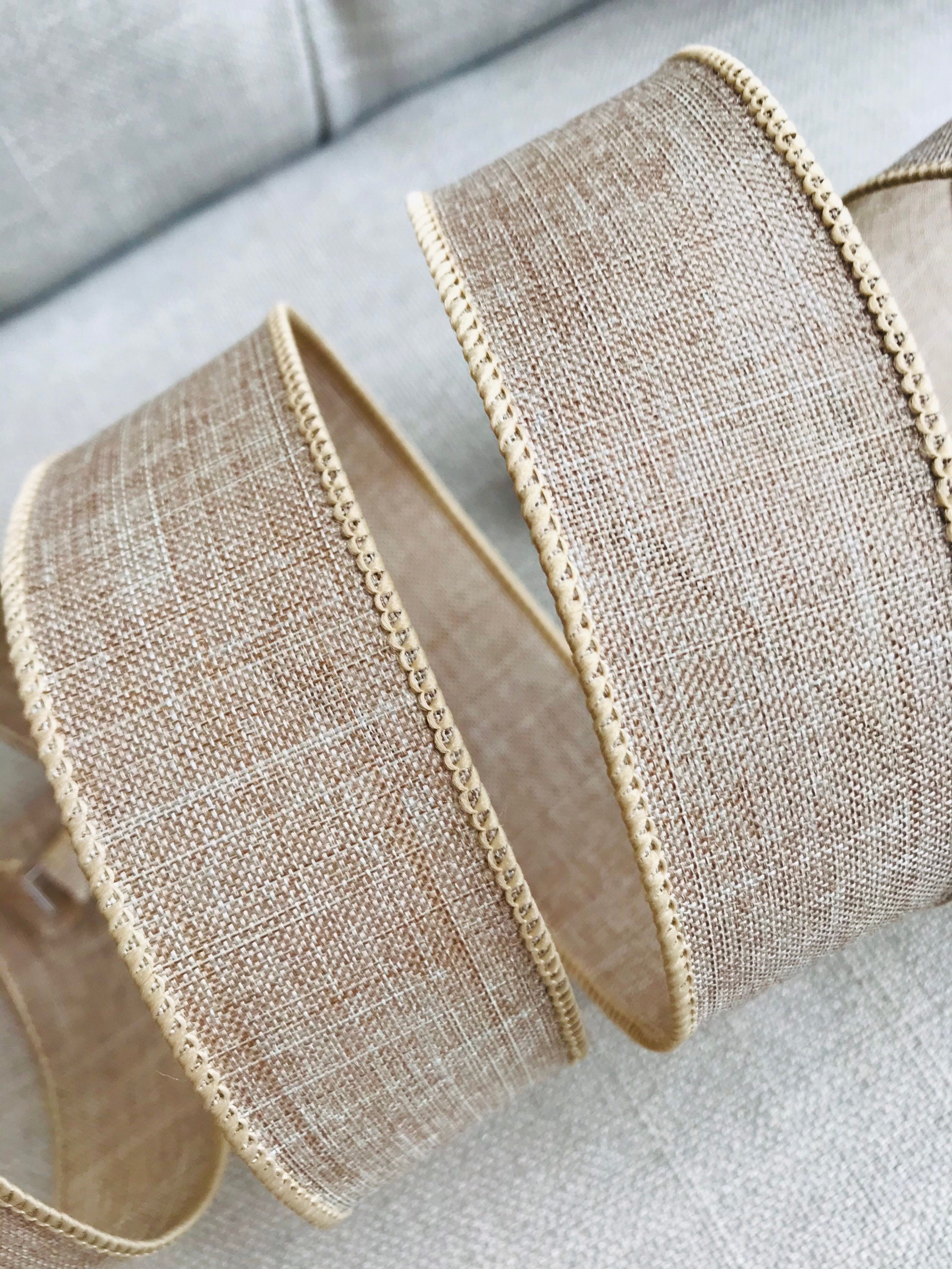 Wire Edged Ribbon Beige Natural 1.5 Wide Perfect Wreath - Etsy UK