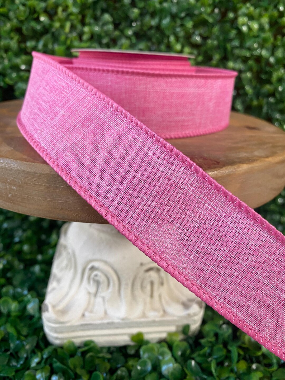 9 Meter Wire Edged Ribbon Pink, 1.5” Wide, Spring Ribbon, Pink Ribbon ...