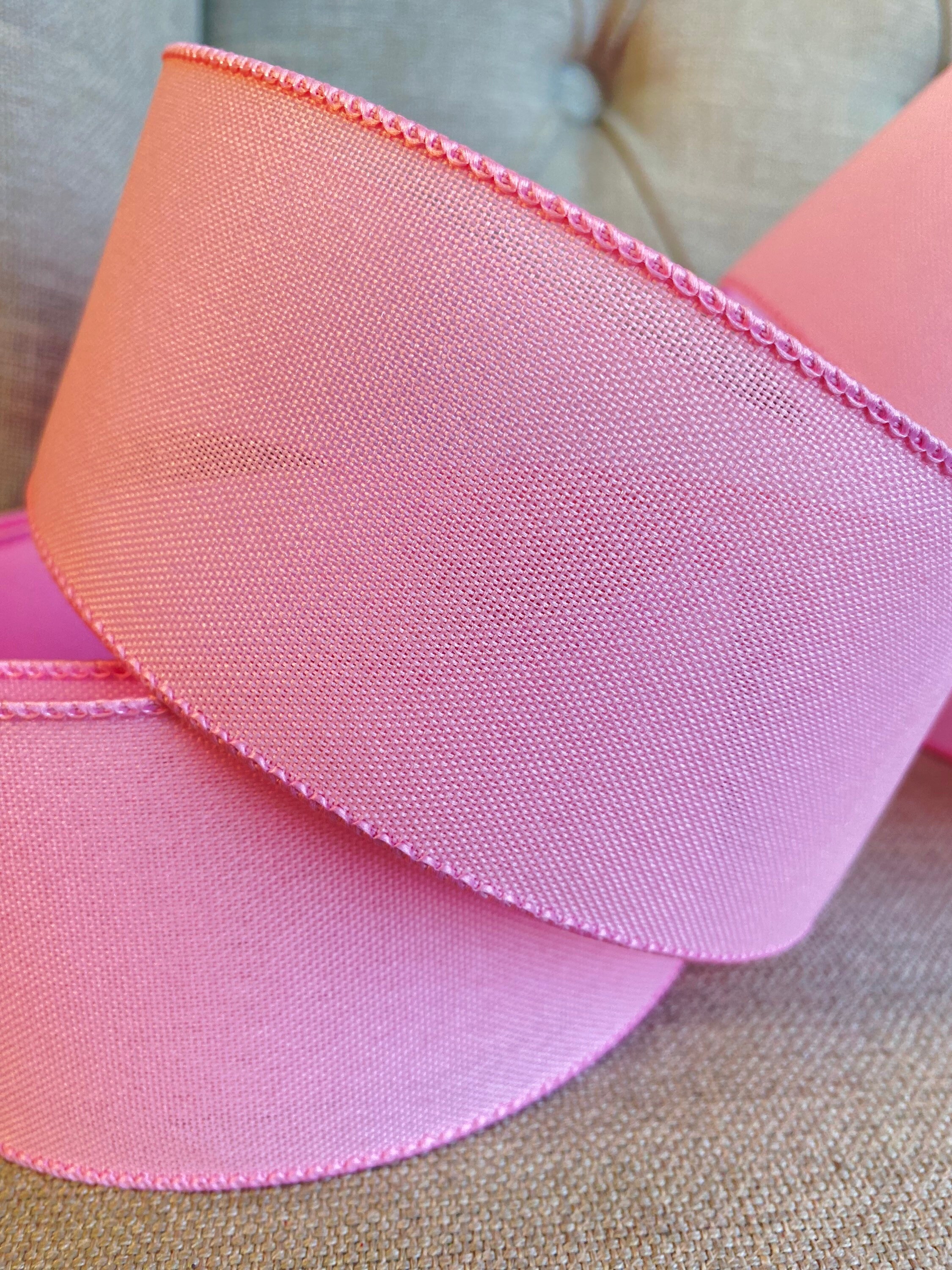 9 Meter Wire Edged Ribbon Baby Pink 2.5 Wide Perfect Wreath - Etsy UK