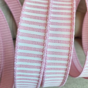 9 Meter Wire Edged Ribbon, Pink and White Stripe, 1 Wide, 7/8 Wide ...