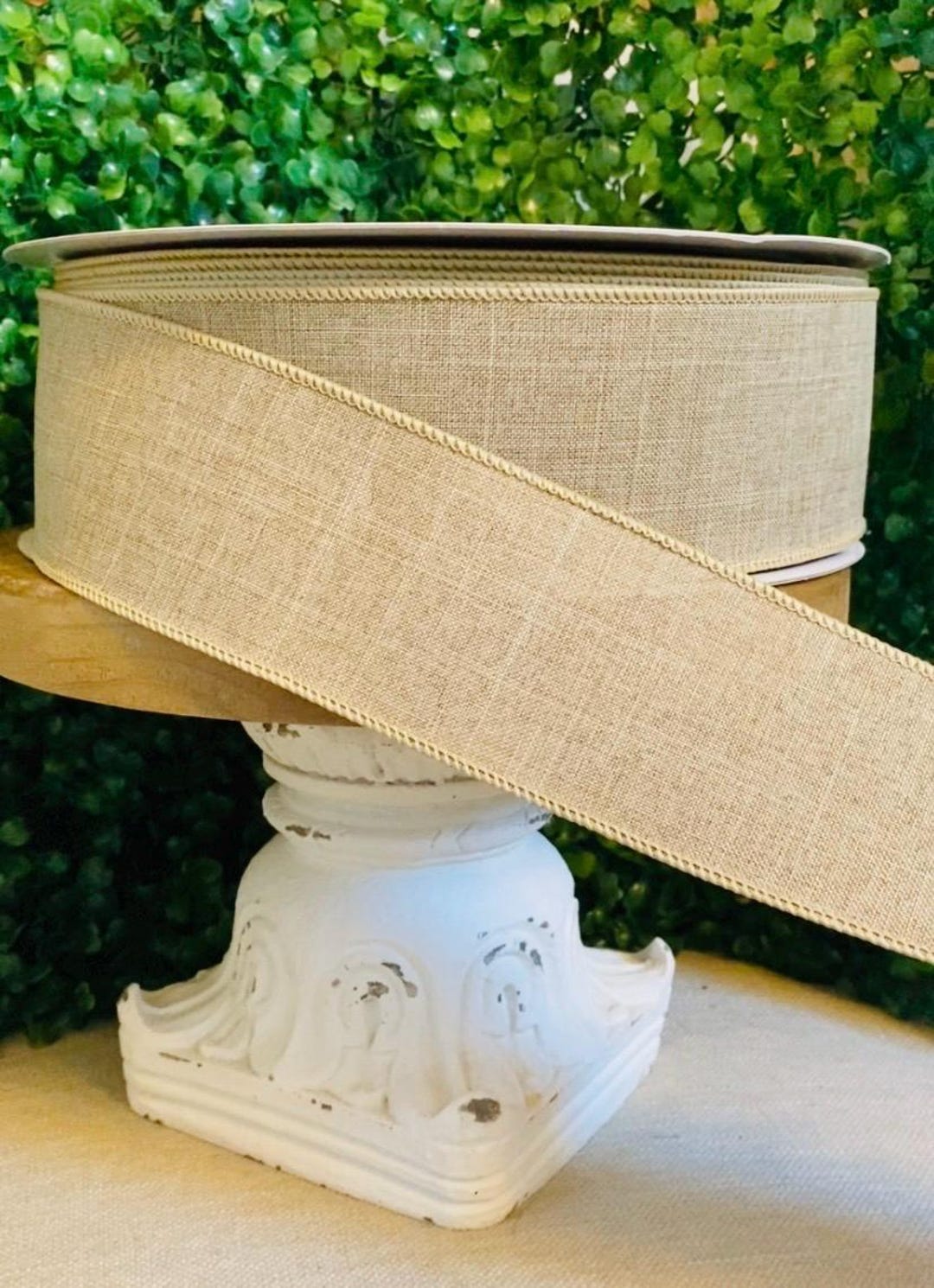 Natural Beige Wire Edged Ribbon: 2.5" Wide, 9 Meter - Etsy UK