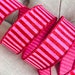 Wire Edged Ribbon Pink & Red Glitter Stripe 1.5” Wide, Wreath Garland ...